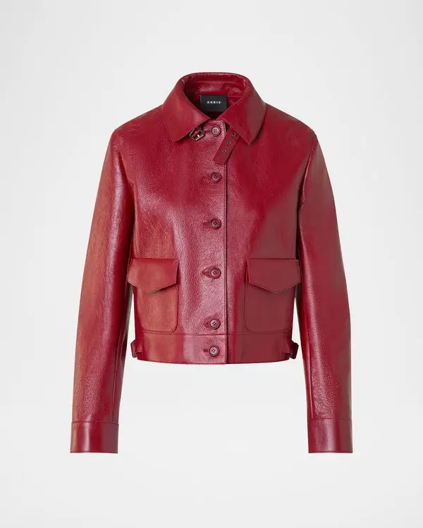 Akris Lacquered Leather Short Jacket