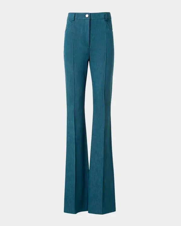 Akris Farid Stretch Bootcut Jeans - River Green
