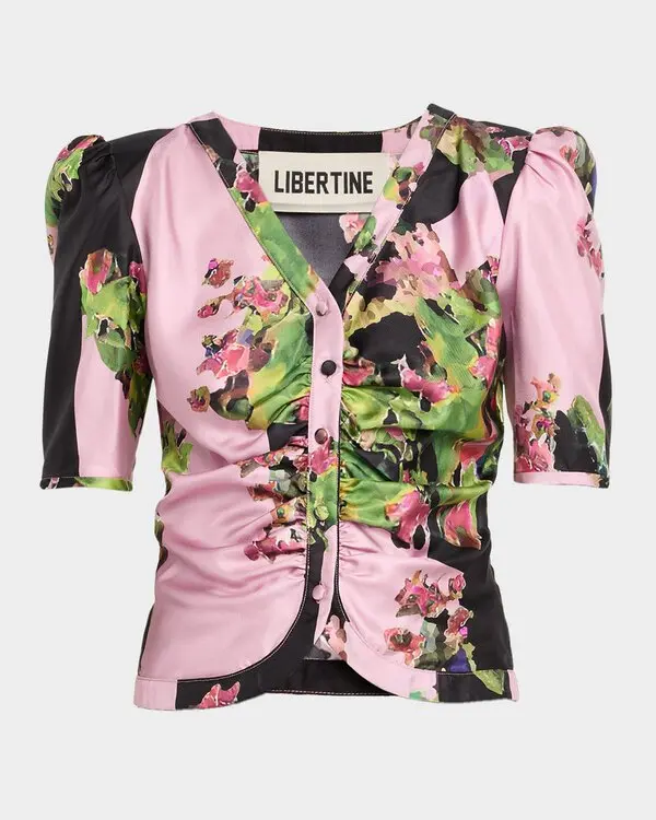 Libertine Monaco London Terrace Silk Top - Pnkmu
