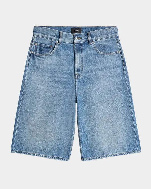 7 For All Mankind Wide-leg Denim Shorts