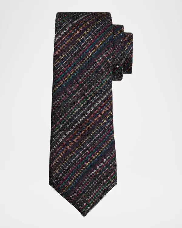 Paul Smith Signature Stripe Houndstooth Neck Tie - Multi Pattern