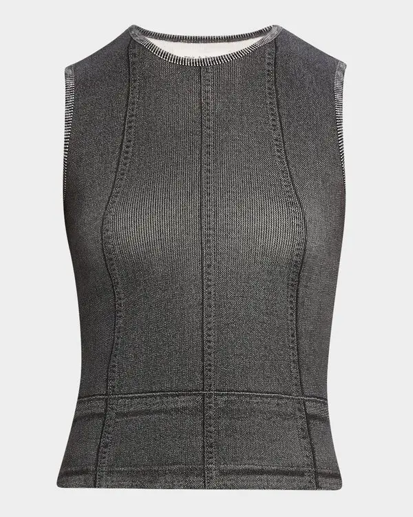 Rag & Bone Miramar Ribbed Muscle Tank Top - Black