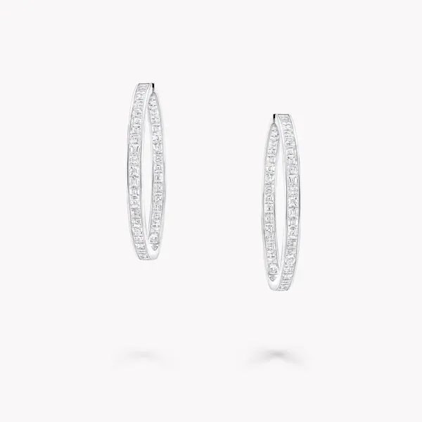 Graff Square Cut Diamond Hoop Earrings