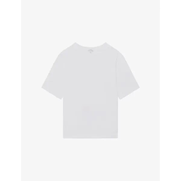 REISS Tate Relaxed-fit Short-sleeve Cotton T-shirt - White