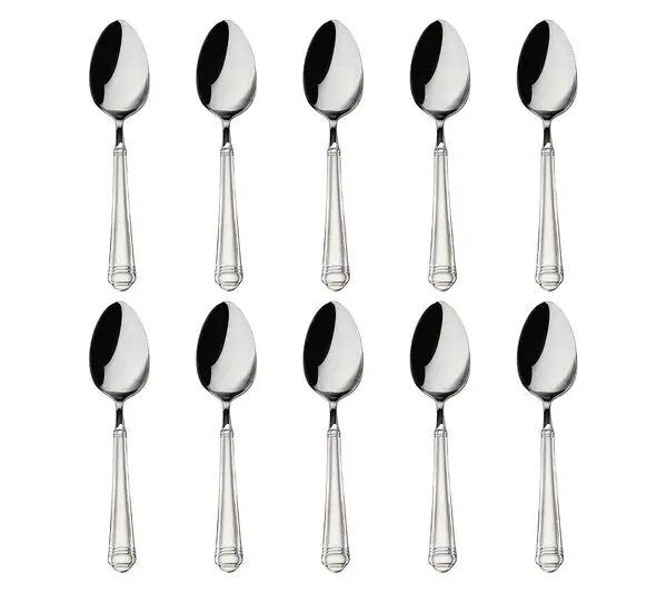GODINGER Set Of 10 Crete Sandblast 18/0 Ss Tabl Espoons