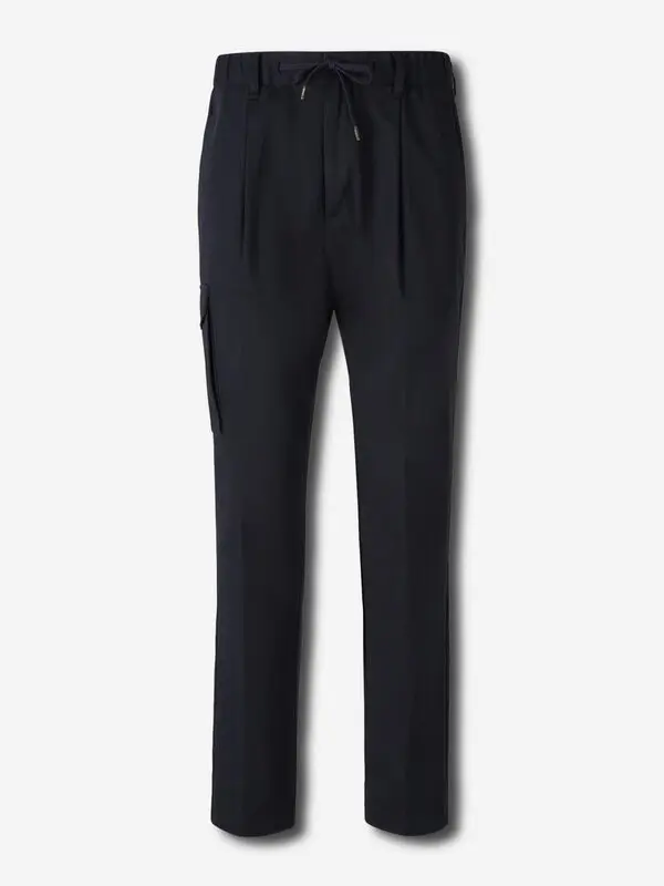 Herno Cotton Canvas Cargo Pants - Midnight Blue