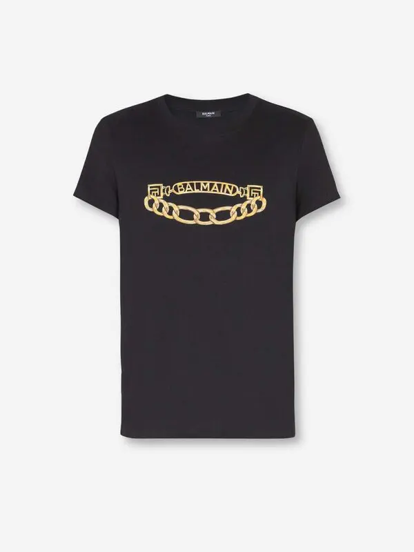 Balmain Chain Logo T-shirt - Multicolor