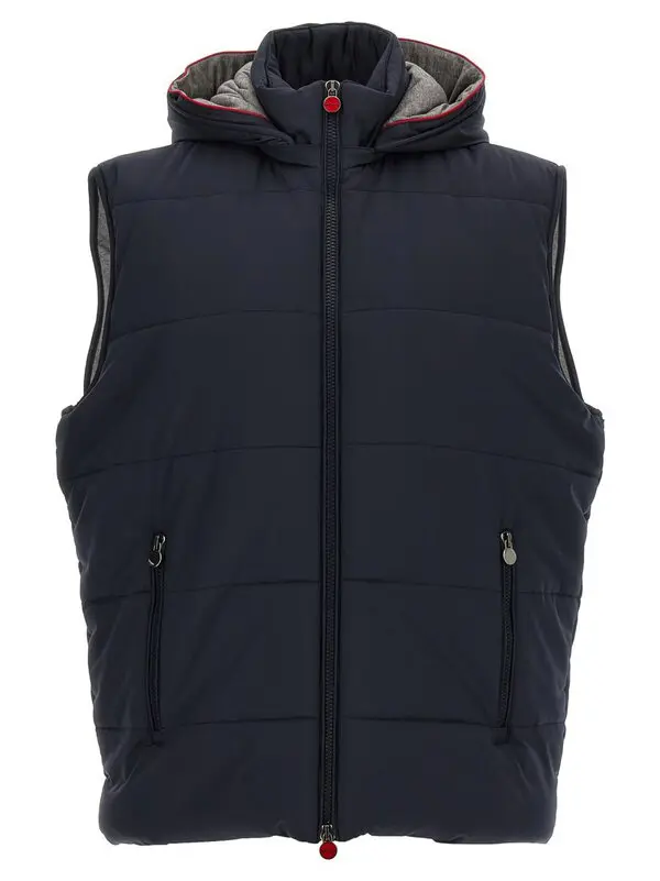 Kiton Padded Vest - Blue
