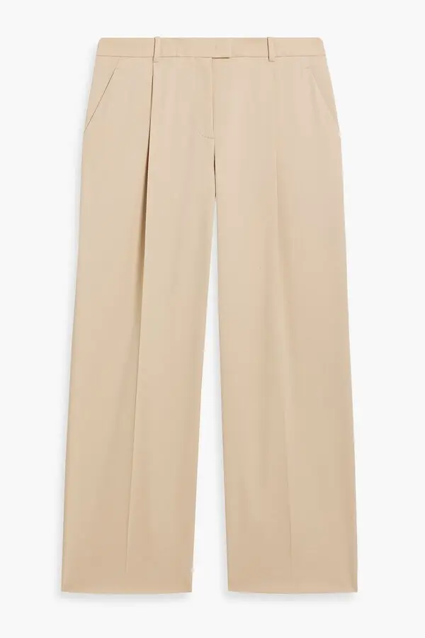Another Tomorrow Wool-blend Straight-leg Pants - Neutral