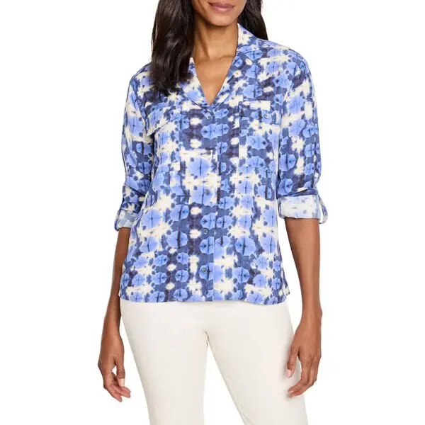 NIC+ZOE Shibori Printed Button-up Shirt