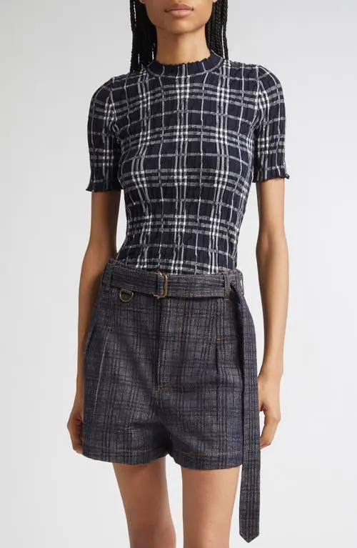 Burberry Check Lettuce Edge Top - Ink/ Chalk