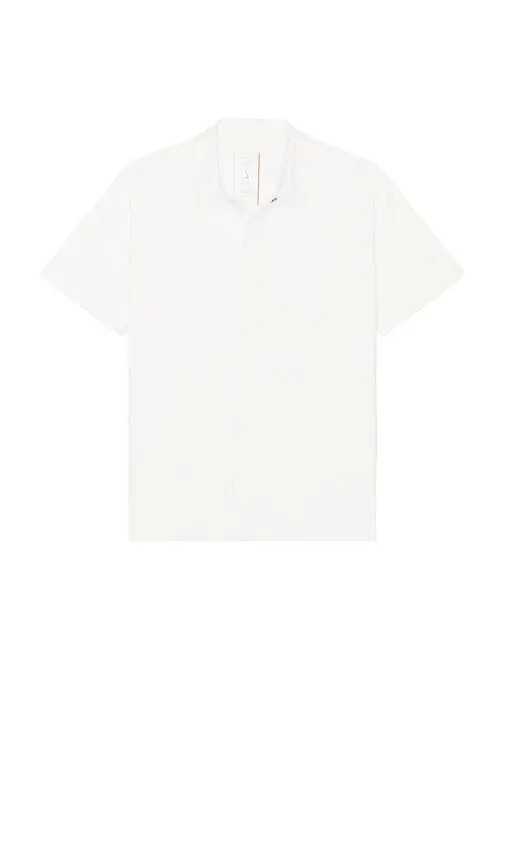 Nike 24.7 Dri-fit Short-sleeve Button-down Top In White