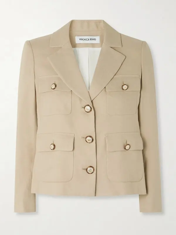 Veronica Beard Schuyler Linen-blend Twill Jacket - Gray