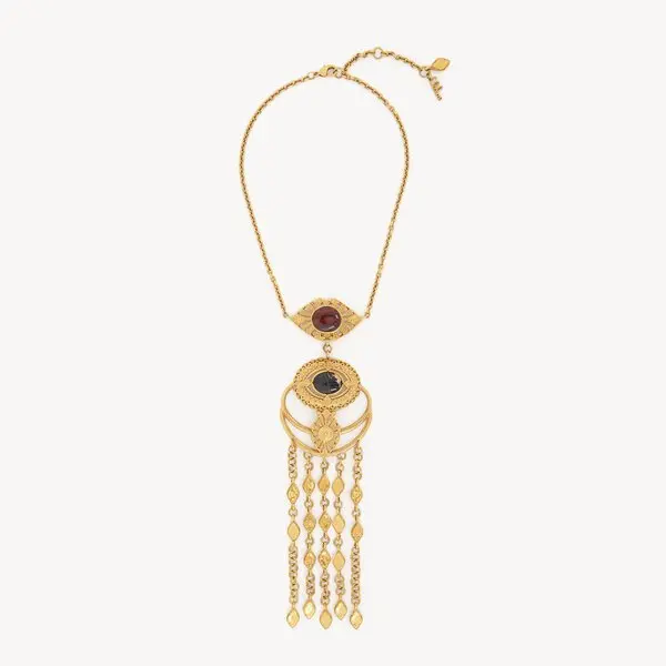 Chloé Amulet Tasseled Chain Necklace - Gold