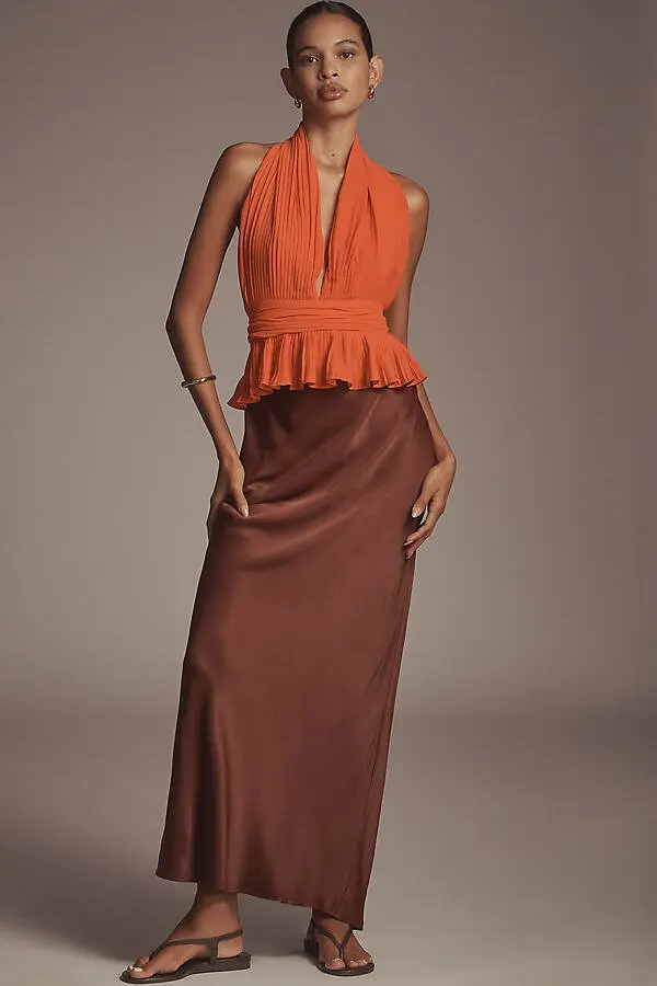 Bardot Amala Pleated Halter Top