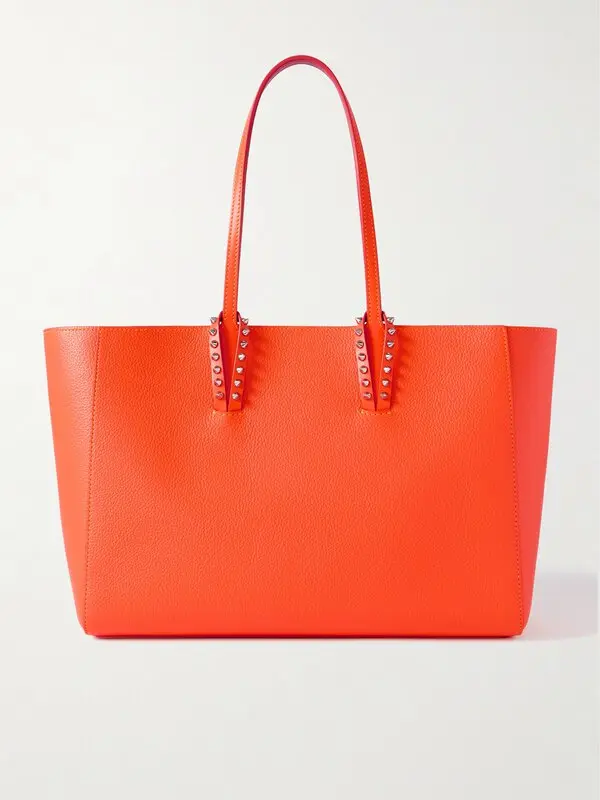CHRISTIAN LOUBOUTIN Cabata Small Spiked Textured-leather Tote