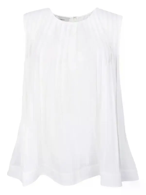 Vince A-line Pleated Top - White