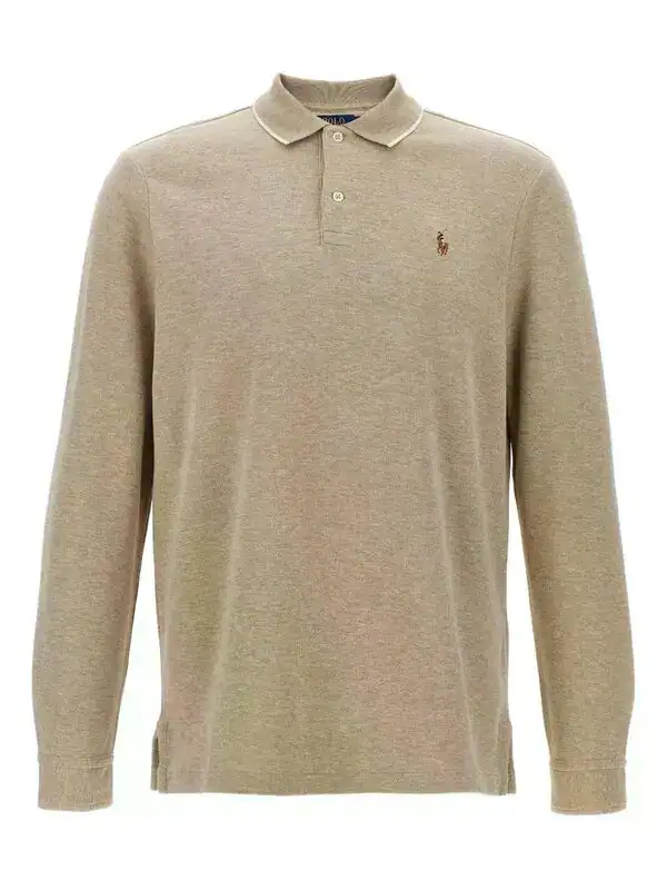 Polo Ralph Lauren Long-Sleeve Polo Shirt In Neutrals - 49% Off