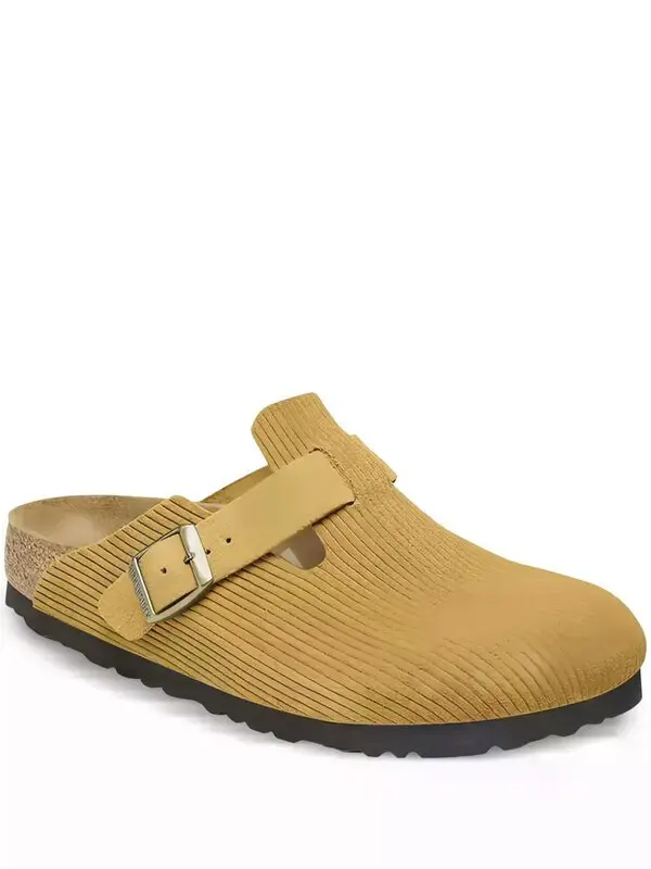 BIRKENSTOCK Boston Suede Embossed Corduroy Cork Mules