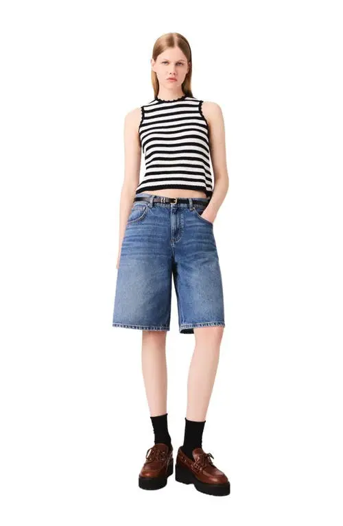 Maje Denim Bermuda Shorts