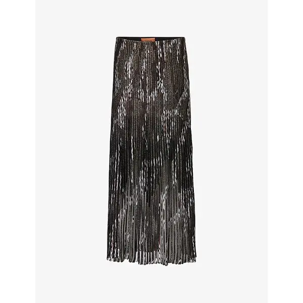 Missoni Metallic Printed Knitted Midi Skirt