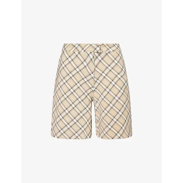 HOUSE OF SUNNY Check-print Stretch-woven Shorts
