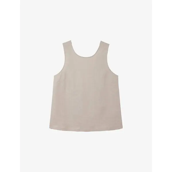 THE WHITE COMPANY Tie-back Sleeveless Linen Top