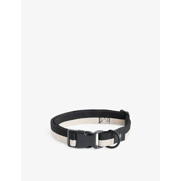 HAY Striped Polyester Dog Collar - Black And White
