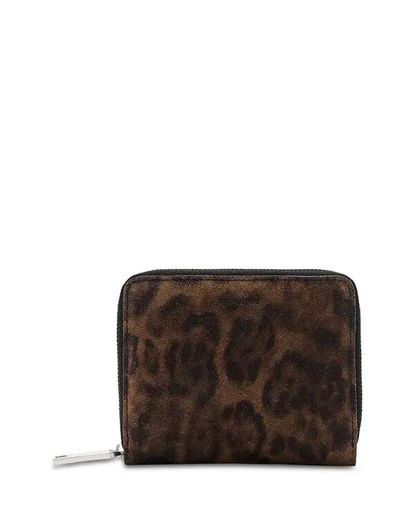 All Saints Lena Leopard Print Suede Wallet - Leopard/brown