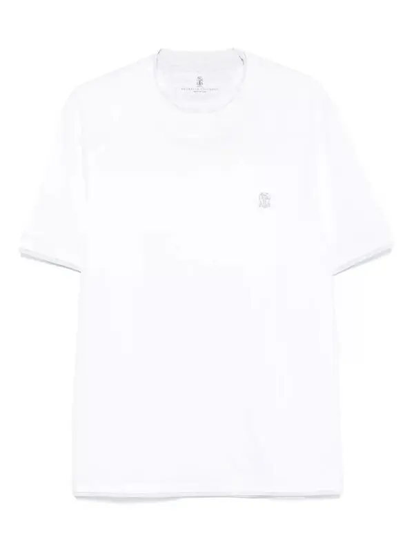 Brunello Cucinelli Embroidered-logo T-shirt - White