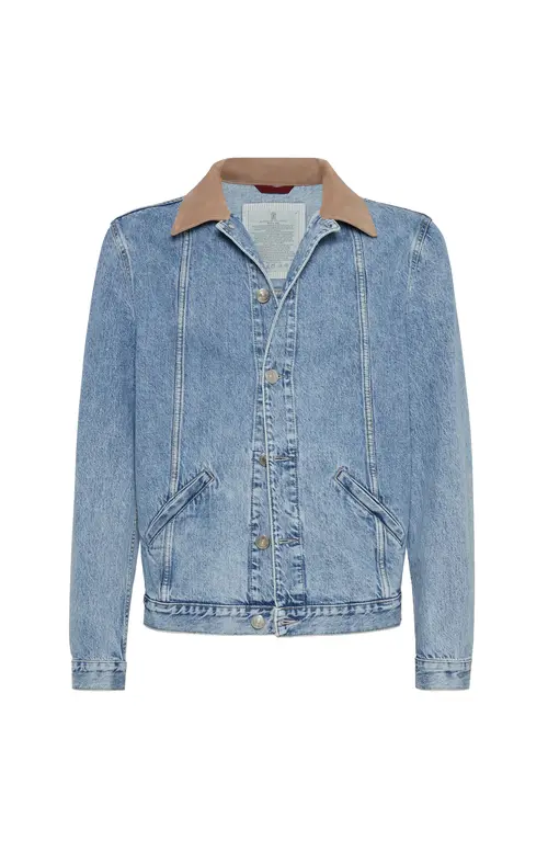 Brunello Cucinelli Cotton Denim Jacket - Light Blue Denim