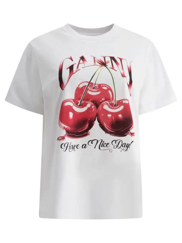 GANNI Organic Cotton T-shirt - White
