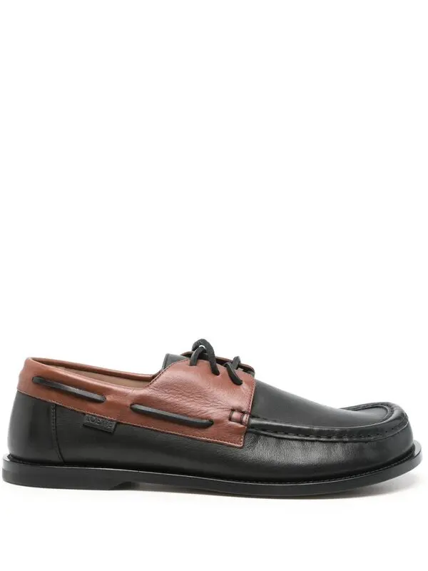 Loewe Campo Leather Boat Shoes - Brown