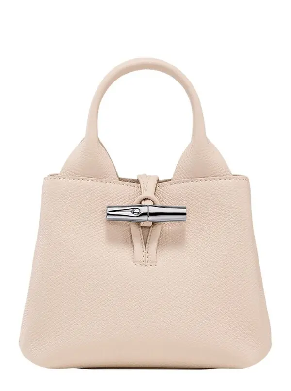 Longchamp Le Roseau Grained Leather Handbag - White