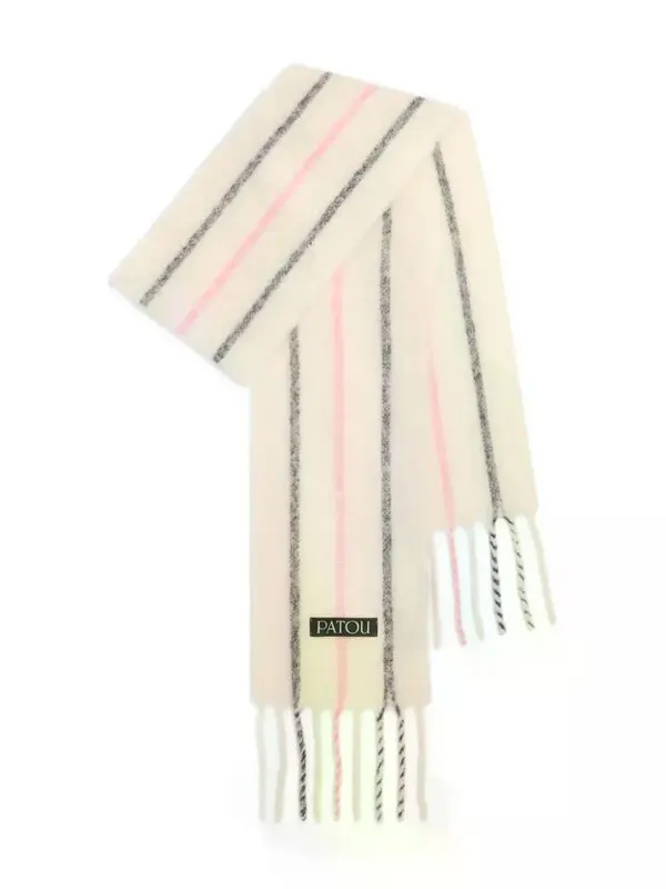 Patou Striped Fringed Scarf