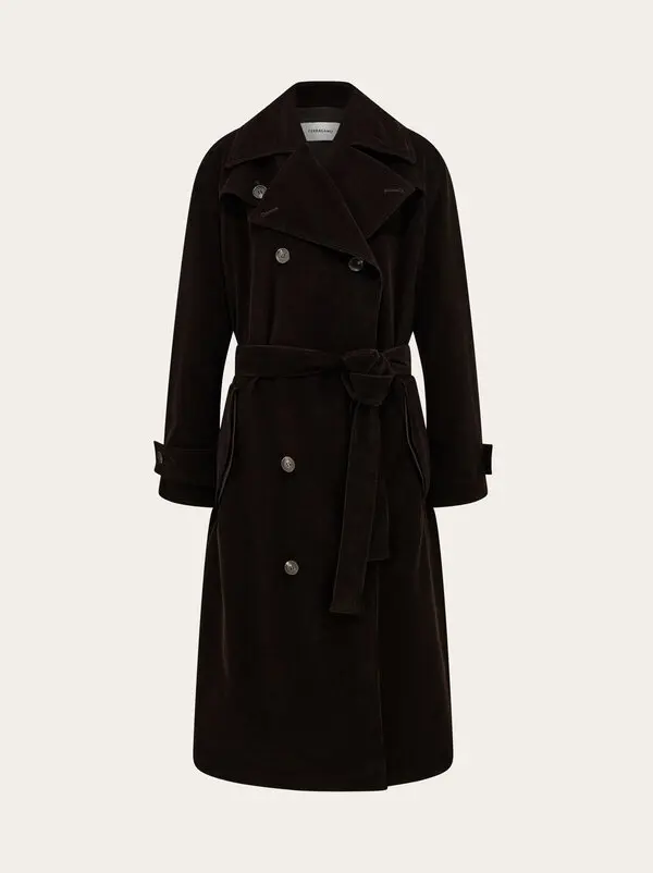 FERRAGAMO Corduroy Trench - Brown