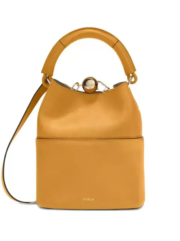 Furla Mini Sfera Leather Bucket Bag - Yellow