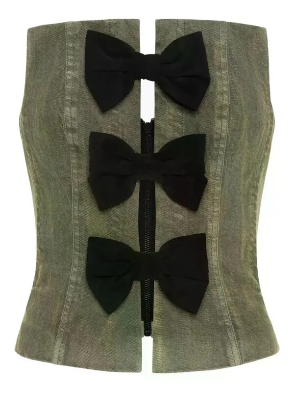 Hellessy Bow-embellished Bustier Top
