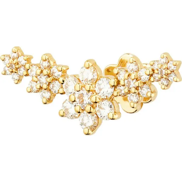 MARIA TASH Diamond Five Flower Garland Single Stud Earring - 18k Yellow Gold/ Diamond