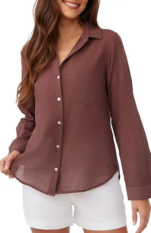 Bella Dahl Pocket Button-up Shirt - Henna Brown
