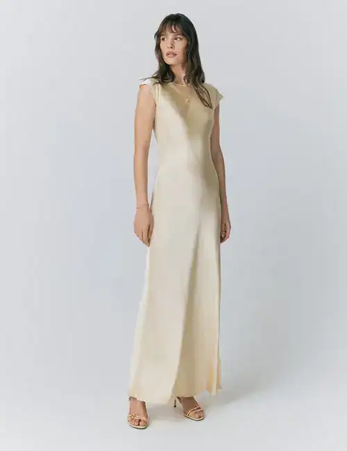 Ghost London Averie Boat Neck Maxi Dress - Buttermilk | Editorialist