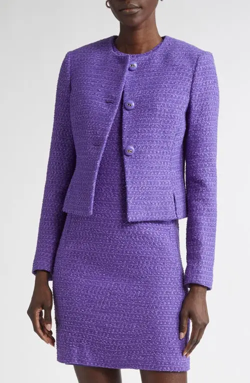 St. John Ribbon Tweed Crop Jacket