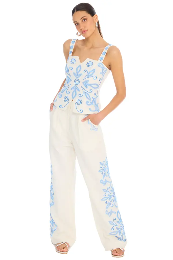 Allison Audrey Embroidered Pant