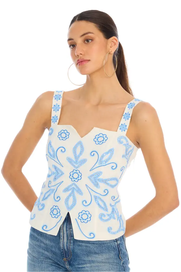Allison Cristina Embroidered Tank