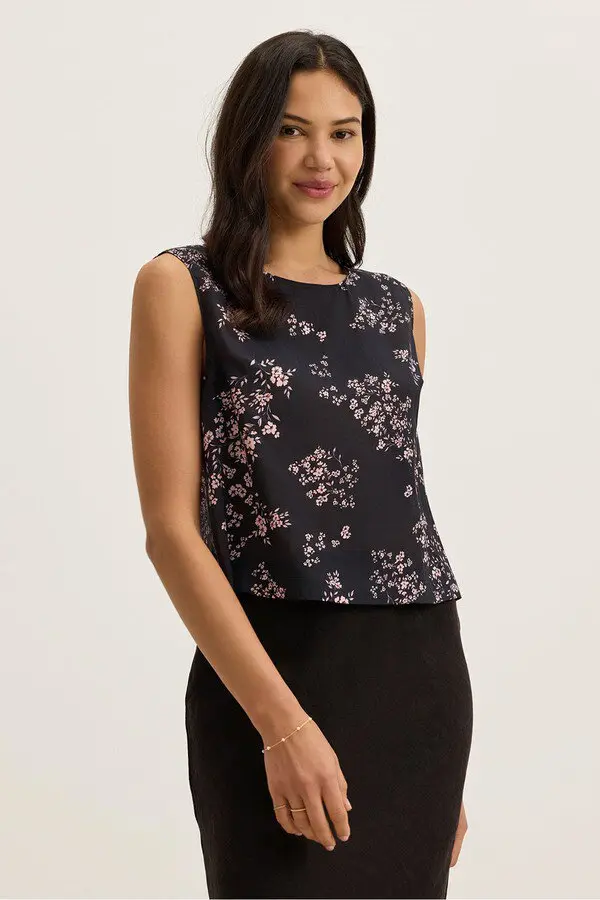 Velvet By Graham & Spencer Naeem Printed Top - Neutral