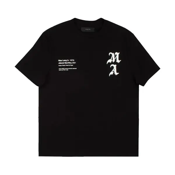 Amiri Wes Lang Checker Skull Tee - Black