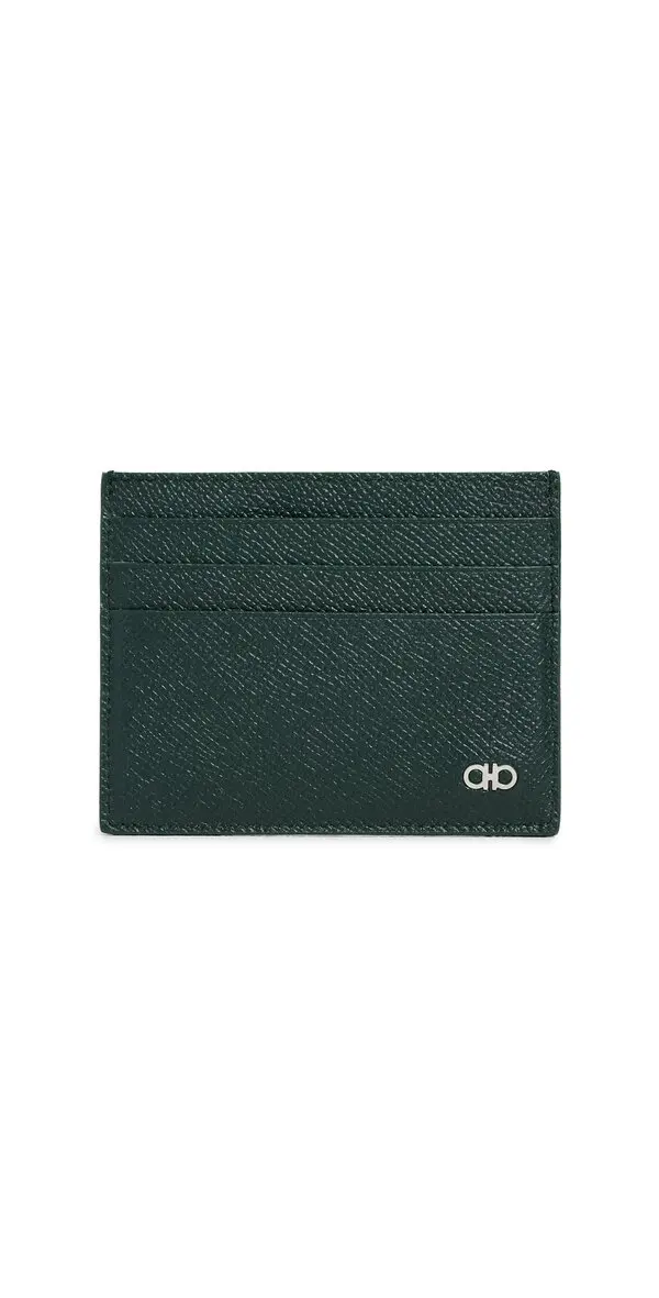 FERRAGAMO New Gemini Micro Gancio Card Case - New Gemini Moss