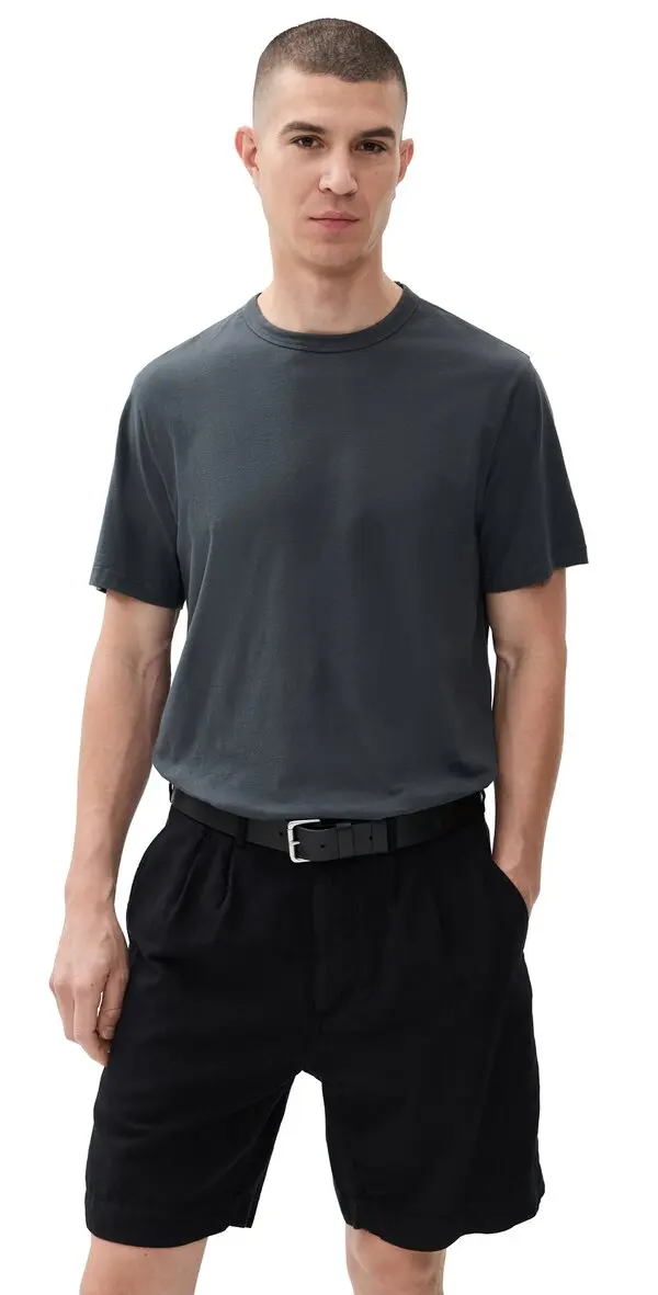 Officine Générale Crew Neck Tee - Faded Black