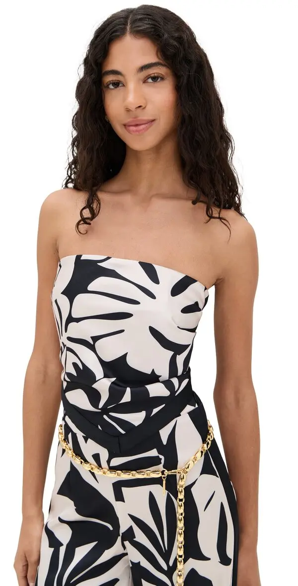 SEVEN WONDERS Tina Strapless Top - Matelo Black/sand