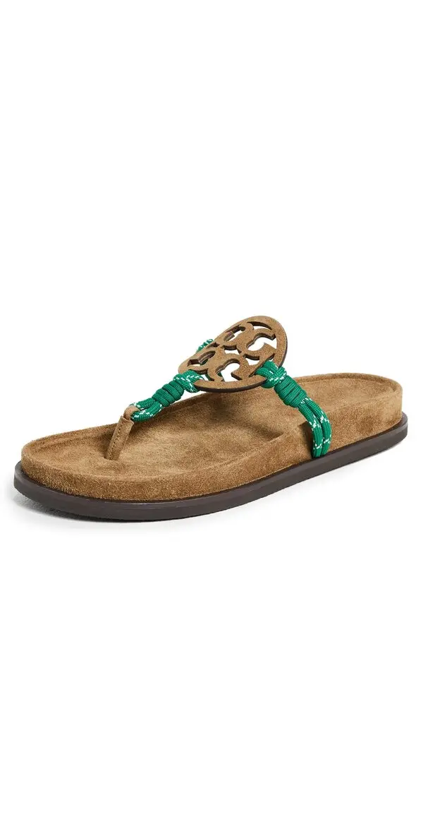 Tory Burch Miller Rope Cloud Sandals - Alce/green Multi